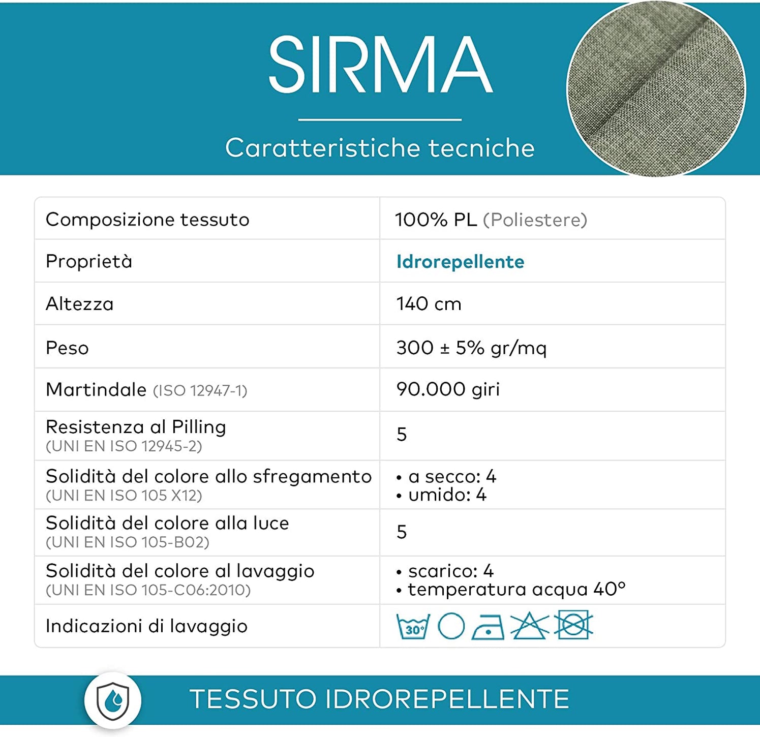 Sirma - Tessuto al metro Poliestere idrorepellente per divani ...
